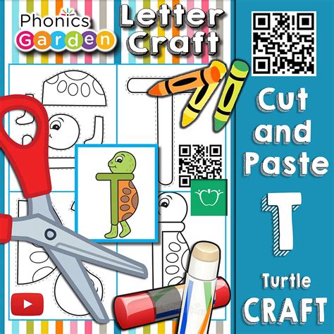 Tt Letter Craft Turtle Uppercase T 5 Pages Phonics Garden