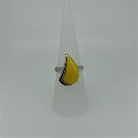 Yellow Amber Ring For The Love Of Silver