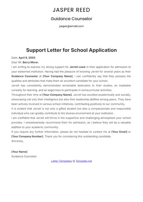 Free Student Enrollment Letter Template To Edit Online