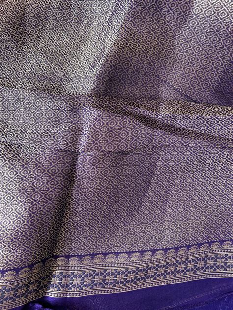 Deep Ink Blue Munga Tussar Saree With Paithani Border Banarasi Saree