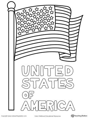 Free United States Of America Flag Coloring Page