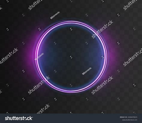 Purple Electric Light Banner Round Circle Stock Vector Royalty Free