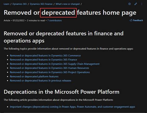 D365fandom Deprecate Depreciate