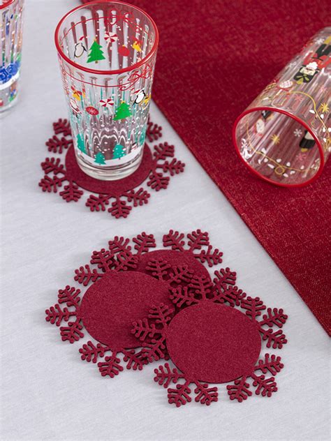 Lcw Home Patterned Felt Coaster Set Of 4 W1hs33z8 Hlg Lc Waikiki