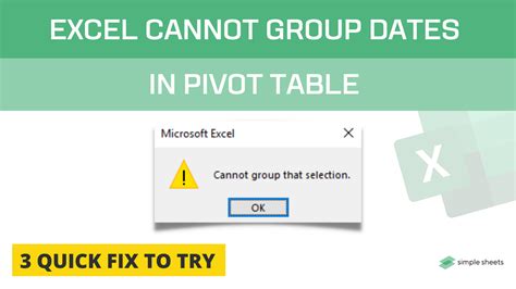 Pivot Table Group By Week Not Working