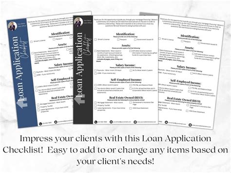 Loan Application Checklist Loan Officer Checklist Loan Processor Checklist Mortgage Real