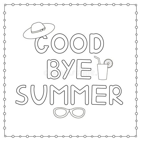 Coloring Page With Hand Drawn Text Stock Vector Illustration Of