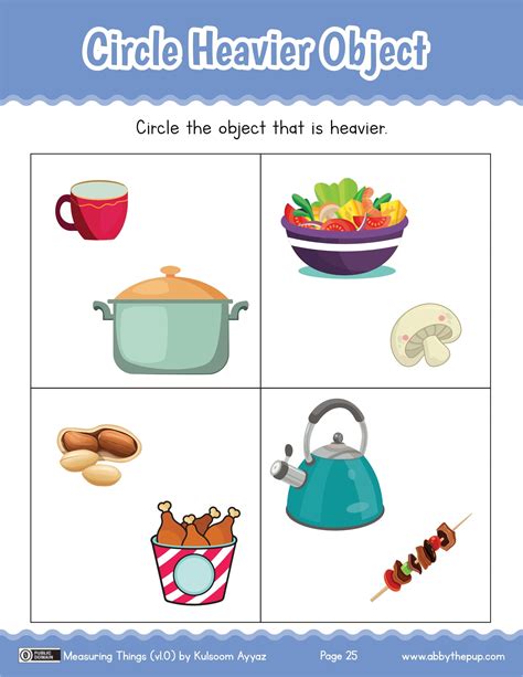 Circle Heavier Object Worksheet Free Printable Puzzle Games