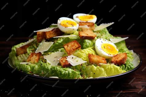 Premium Photo Zesty Caesar Salad Indulgence
