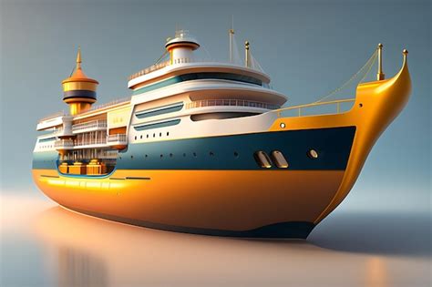 Un Barco De Juguete Un Arte Ambiental De Renderizado 3d Foto Premium
