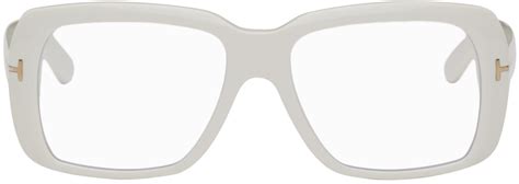 Tom Ford White Rectangular Glasses Tom Ford