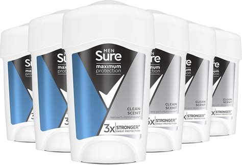 Sure Men Maximum Protection Clean Scent Antiperspirant Deodorant Cream Stick With 3x Stronger