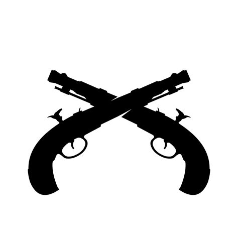 Crossed Flintlock Muskets Illustration Symbol Retro Weapon Concept