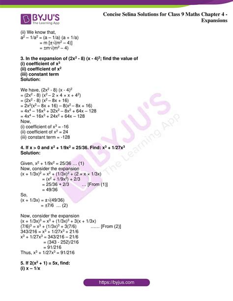 Selina Solutions Class 9 Concise Maths Chapter 4 Expansions Download Free Pdf