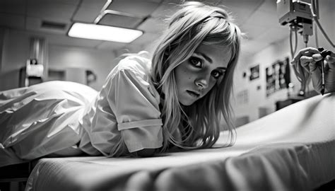 A Monochrome Photograph By Hypgnosis Beautiful Alice In A Hospital Ward