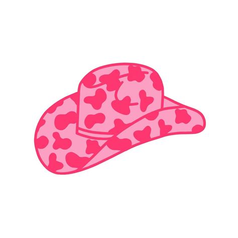 Pink Cow Print Cowboy Hat Embroidery Design Etsy