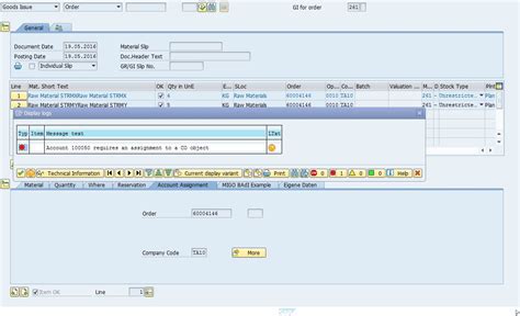 Issue While Doing Goods Issue To Production Order Sap Community