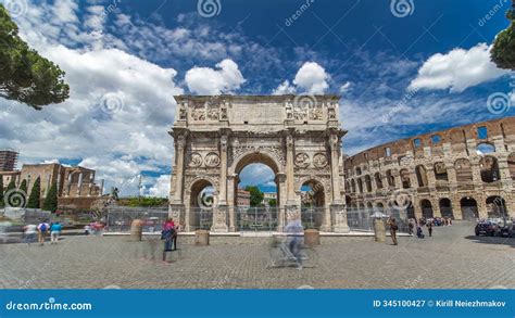 Arch Of Constantine A Triumphal Arch Vintage Engraving Vector Illustration