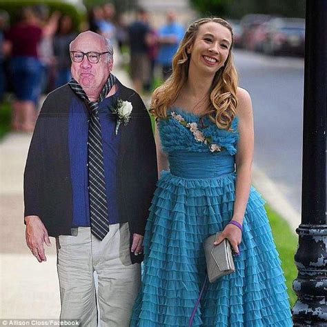 Danny Devito Poses On Set With Cardboard Cutout High Schooler Allison