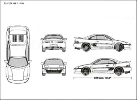 Toyota Mr 2 1996 2d Drawing Blueprints 67405 Model Copy Default