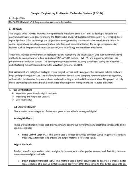 Dds Function Generator Preliminary Plan And Design Assessment Pdf Digital To Analog