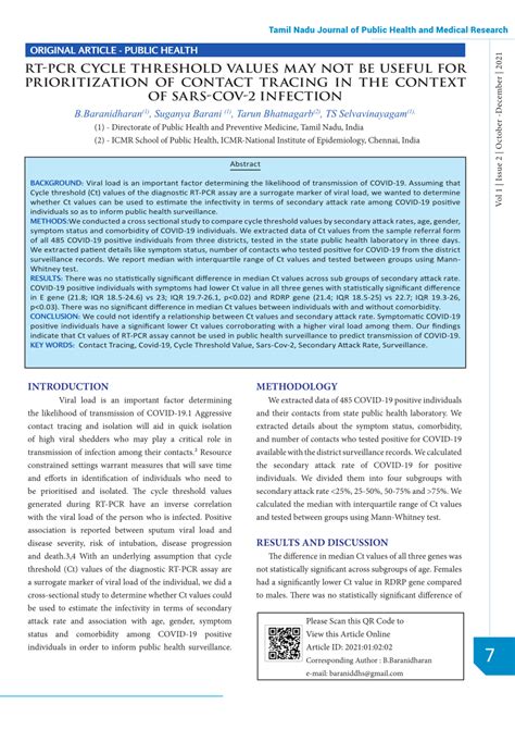 Pdf Rt Pcr Cycle Threshold Values May Not Be Useful For
