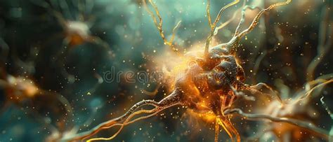 Closeup Of Human Nervous System With Pulsing Nerve Cells Interconnected In The Brain