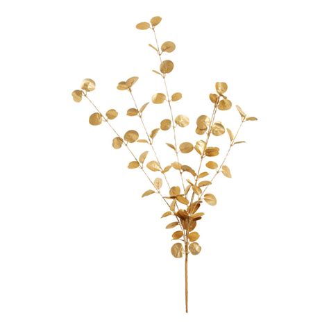 Metallic Gold Faux Weeping Eucalyptus Stem World Market