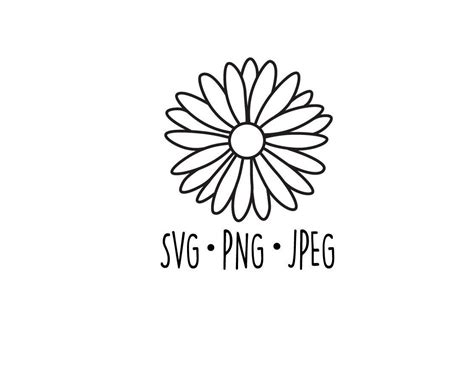 Daisy Outline Svg Png Jpeg Digital Files Etsy Canada