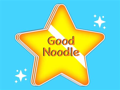 Good Noodle Cartoon Star Award Sticker Glossy Laminated Sticker