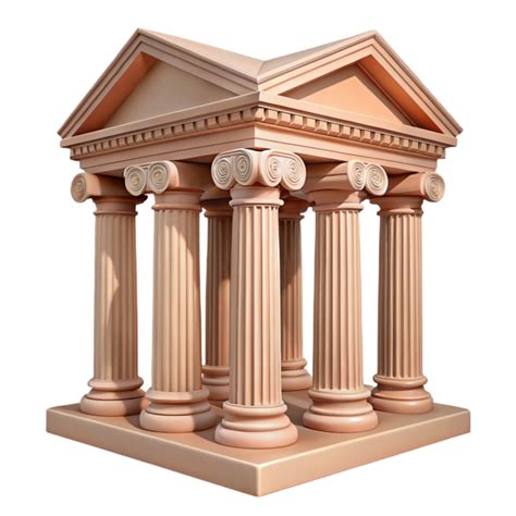 Magnificent Classic Majestic Temple Columns Detailed Carvings Isolated