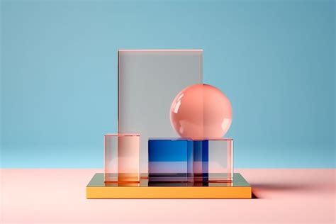 Premium Ai Image Translucent 3d Shapes Evoking Soft Waves Of Color Ai