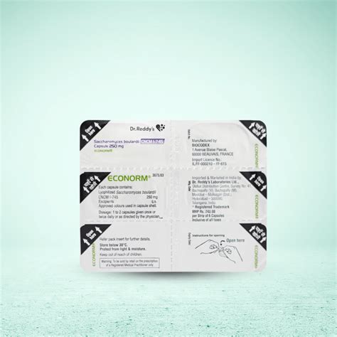 Econorm Capsule Stripe Of 6 Capsules Arka Health