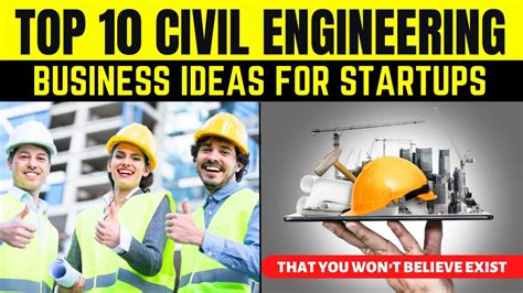 Top 10 Civil Engineering Business Ideas For Startups Youtube
