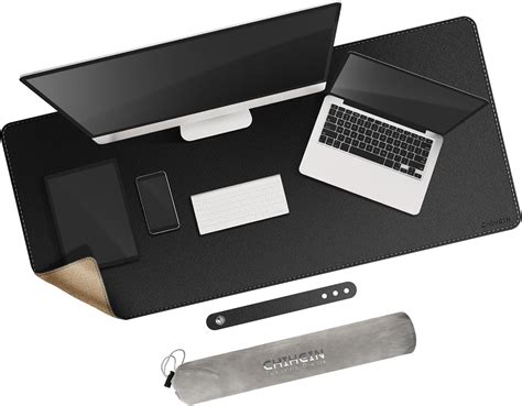 Chihein 47 X 20 3xl Desk Mat With Cork And Pu Leather Dual Sided Desk Pad