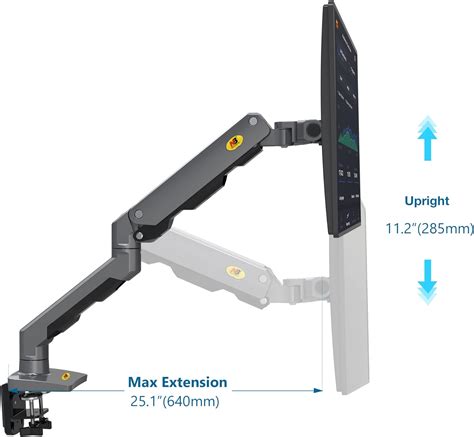 Nbmounts G60 Single Arm Heavy Duty Desk Monitor Mount Fidelity