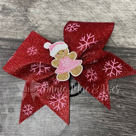 Pink Snowflake Cheer Bow Etsy