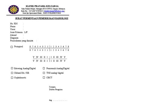 Surat Pemeriksaan Radiologi Pdf