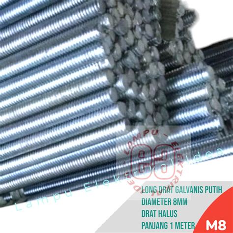 Jual Longdrat M8 Galvanis As Drat 8 Mm Halus 1 Meter Long As Drat