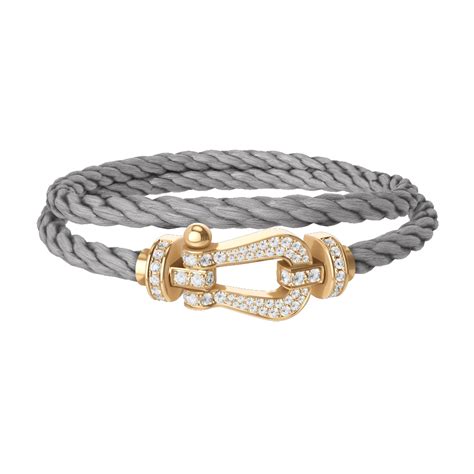 Bracelet Fred Force 10 Gm Or Jaune Pavage Diamants Câble Double Tour
