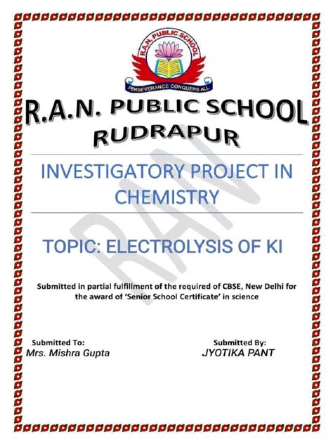 Class 12 Electrolysis Of Ki Pdf Ion Electrolyte