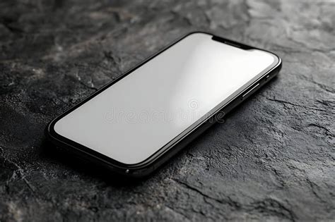 Modern Smartphone Mockup On Dark Textured Surface Blank Screen For App Presentation Stock