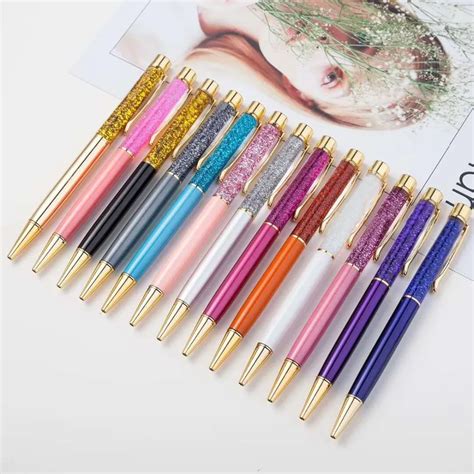 24k Gold Foil Ballpoint Pen Floating Golden Flakes With T Box Black