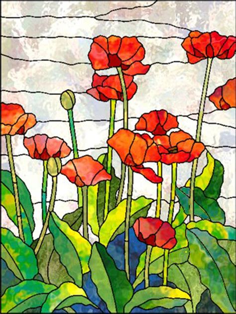 Stained Glass Patterns Poppy Flowers