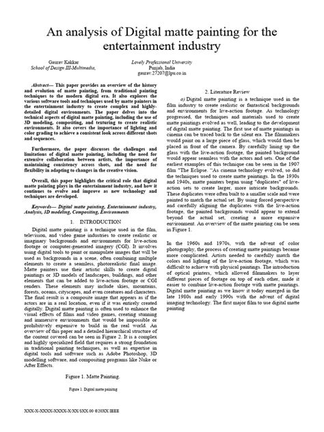 An Analysis On Digital Matte Painting For Entertainment Industry