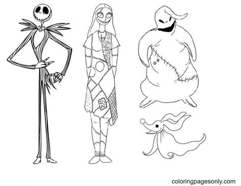 Jack Skellington And Sally Coloring Pages Jack Skellington Coloring