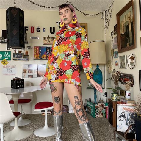 Vintage 1960s Micro Mini Gogo Psychedelic Depop