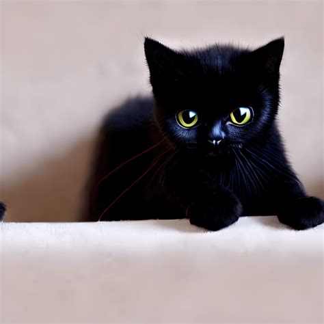 Leuke Zwarte Kitty Kawaii Chibi Afbeelding · Creative Fabrica