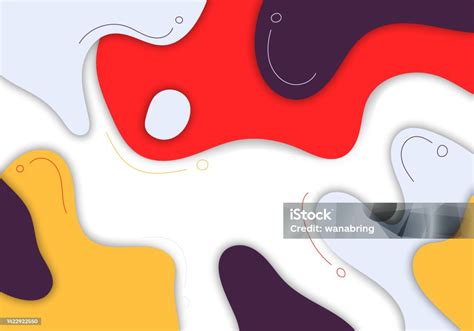 Abstract Doodle Template Design Decorative Artwork With Colors Minimal Style Overlapping With