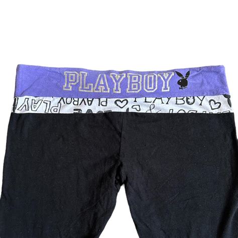 Mid 2000s Playboy Leggings Purple Waist Band With Depop